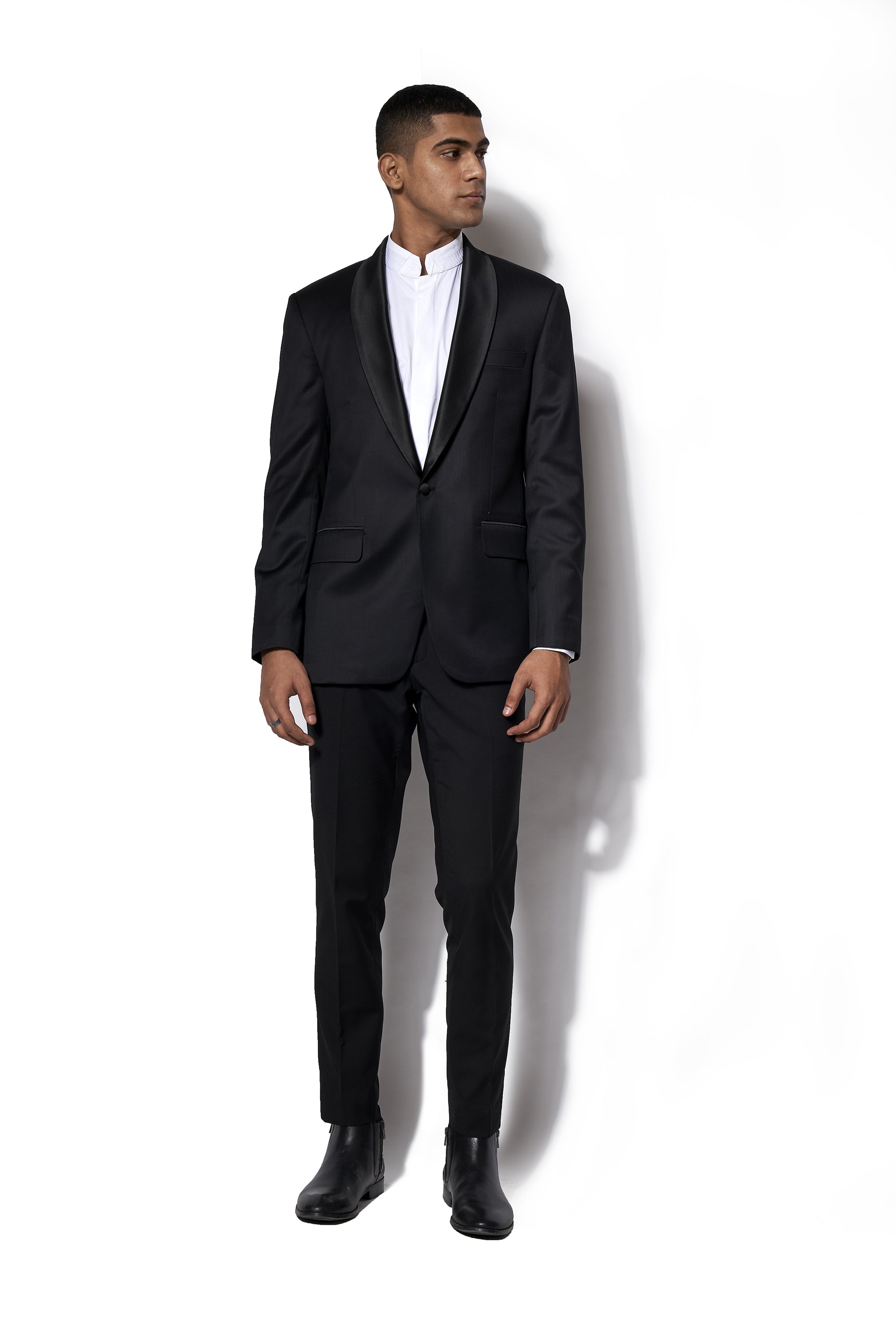 Black Basic Tuxedo with Shawl Lapel - Classic Men's Formalwear – Karegar