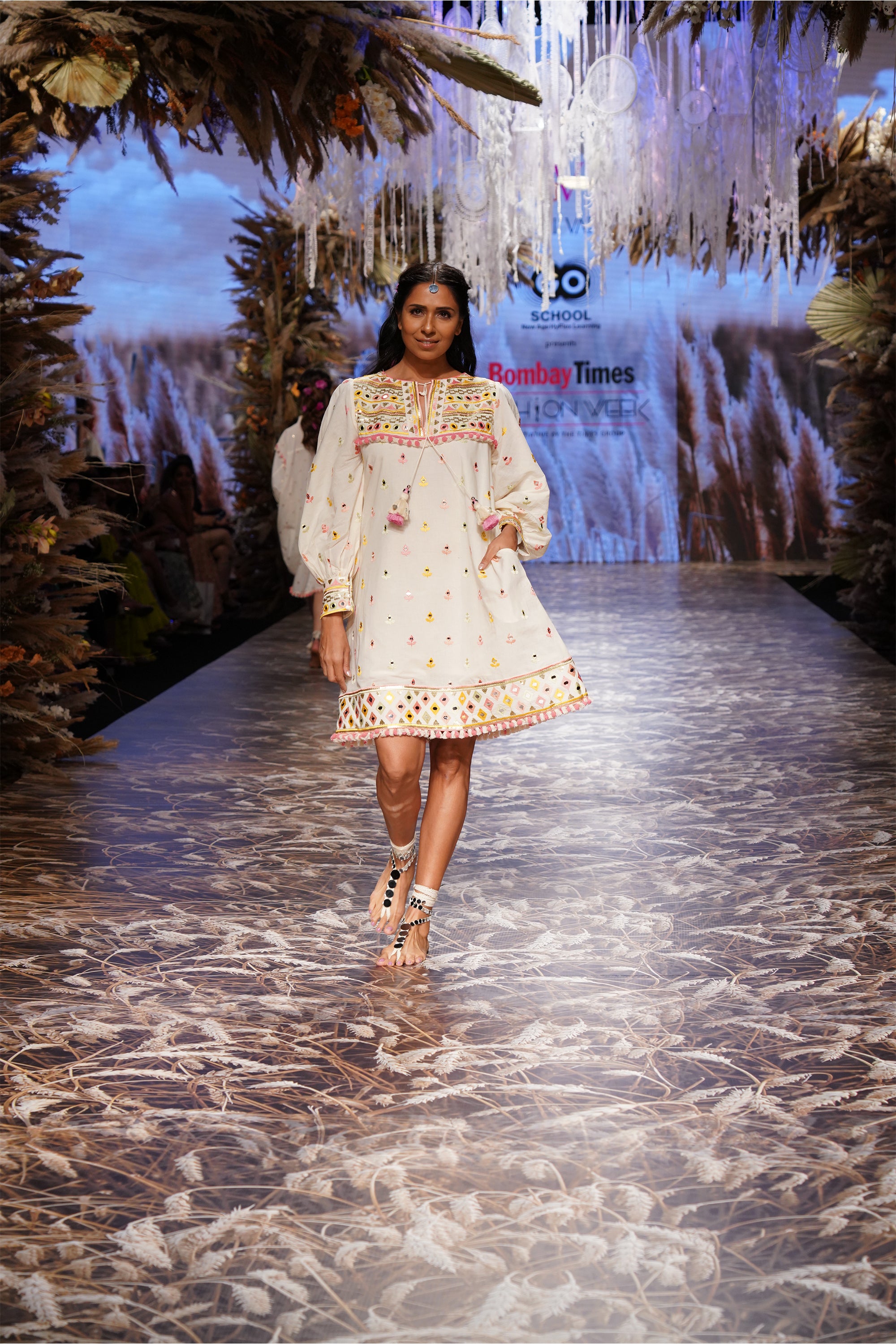 Handcrafted Phulkari Neon Threadwork SHEHNAZ Day Dress – Karegar