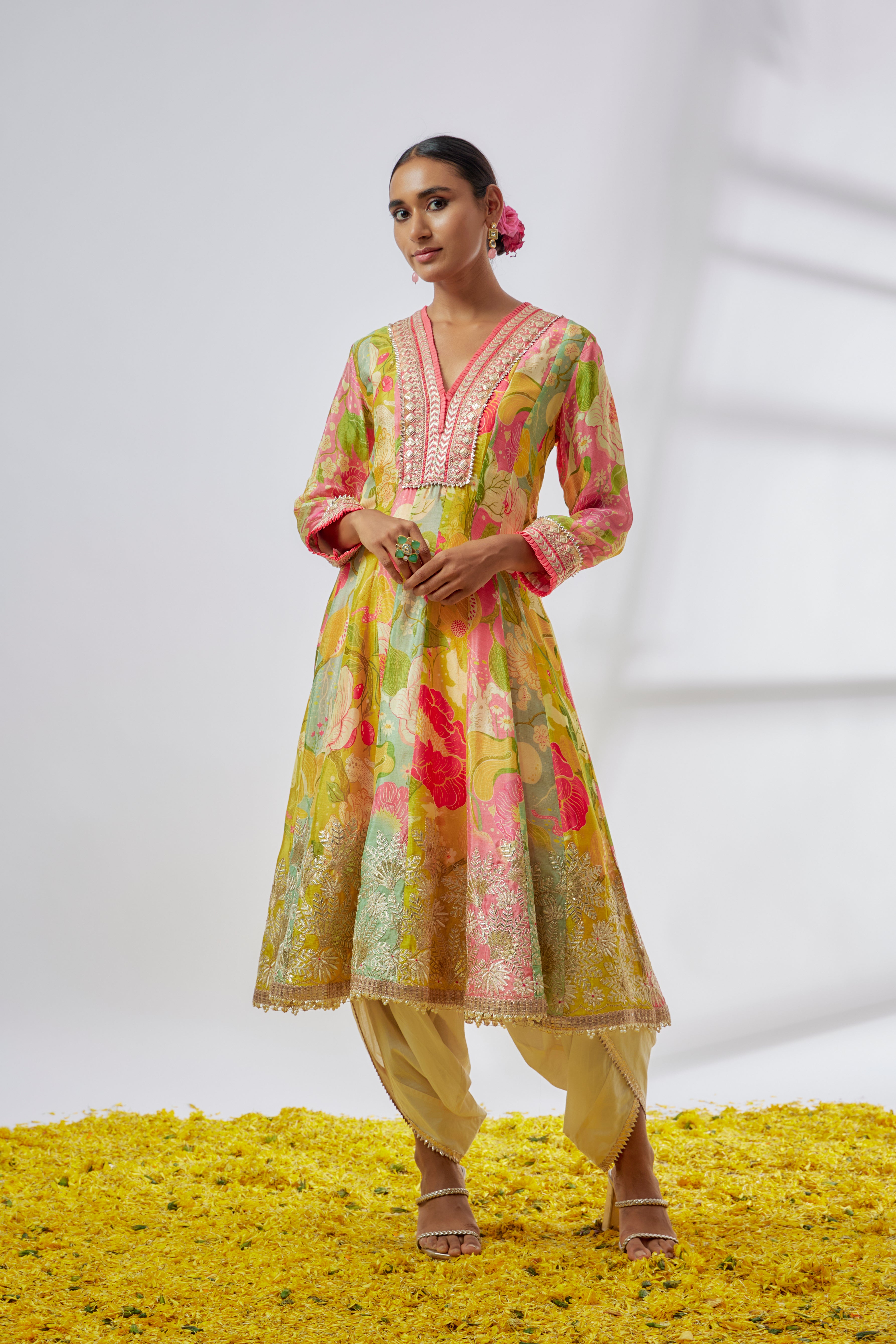 Multi-color Floral Printed Nasreen Dhoti Set | Ethnic Wear for Festive ...