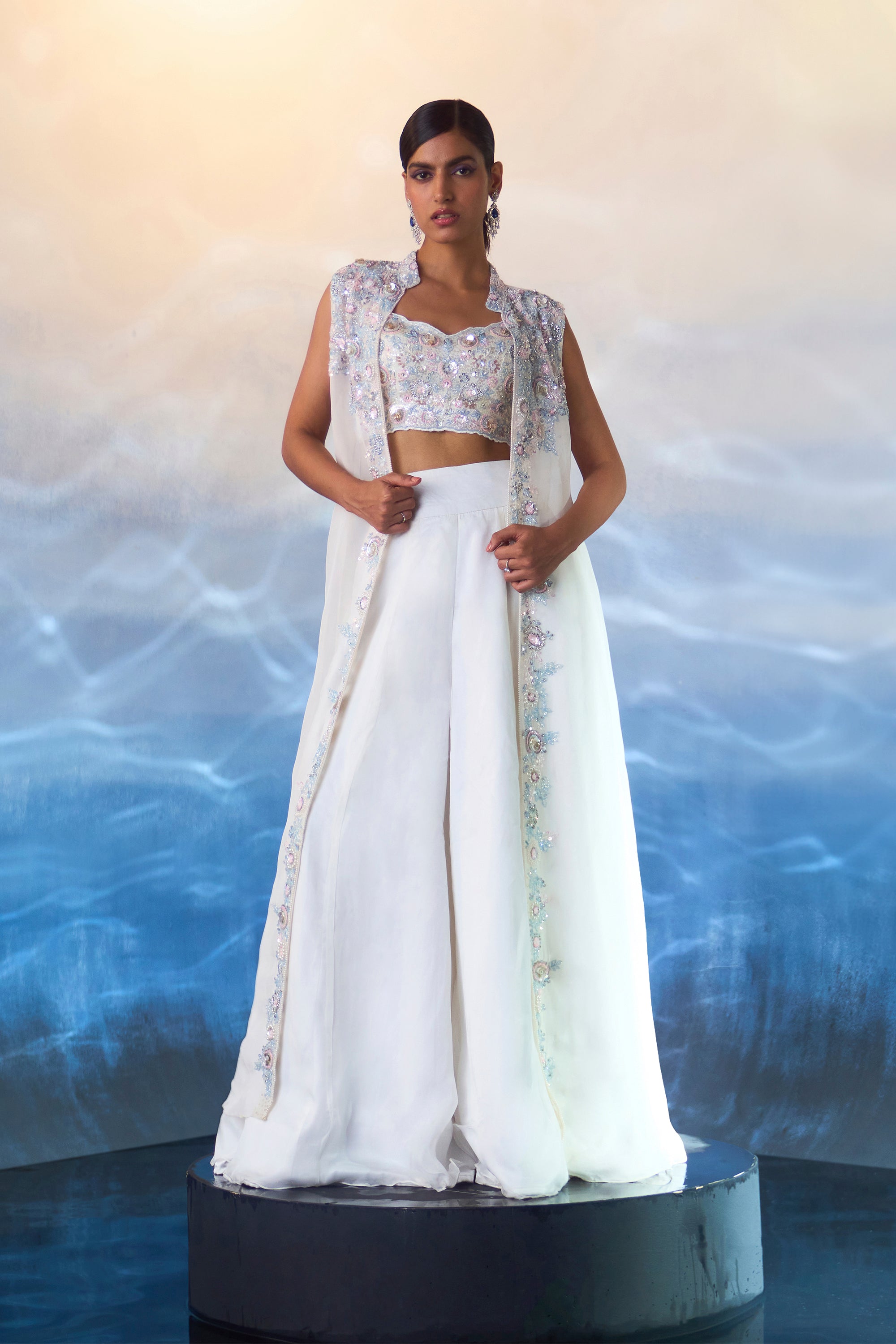 White Organza Jacket SET – Karegar